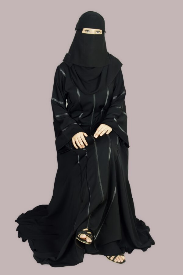D-59 Latest Casual Dubai Style Satin Bias Combination Burkha – Abaya ...